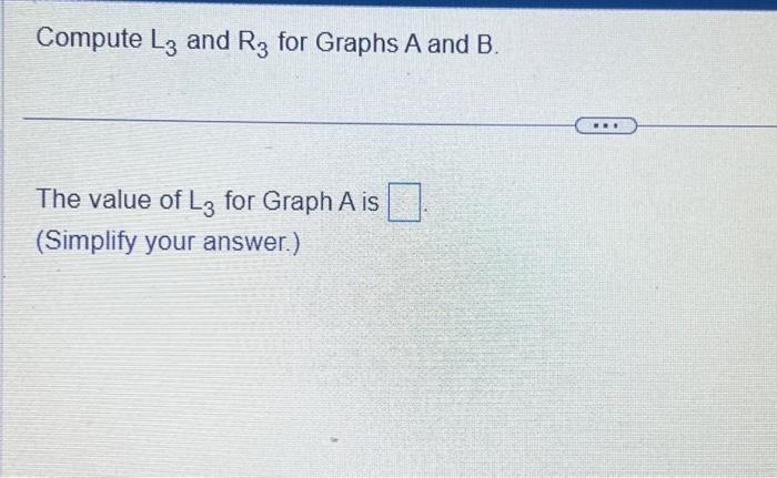 Solved Compute L3 and R3 for Graphs A and B. The value of L3 | Chegg.com