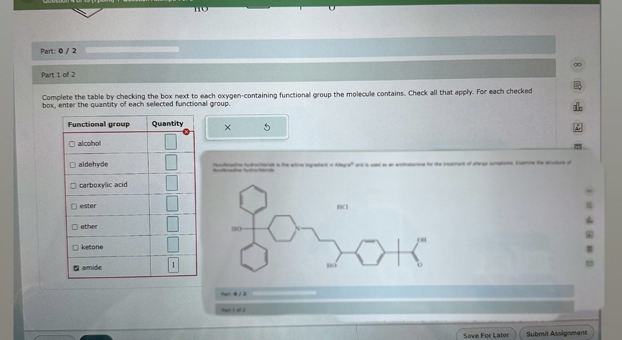 Solved Part: 02Part 1 ﻿of 2Complete the table by checking | Chegg.com