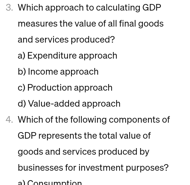 Solved Economics: Which approach to calculating GDP measures | Chegg.com