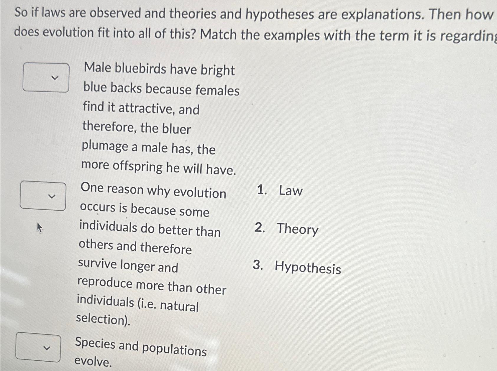 Solved So if laws are observed and theories and hypotheses | Chegg.com