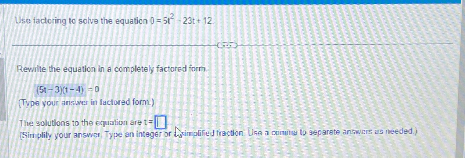 Solved Use factoring to solve the equation | Chegg.com