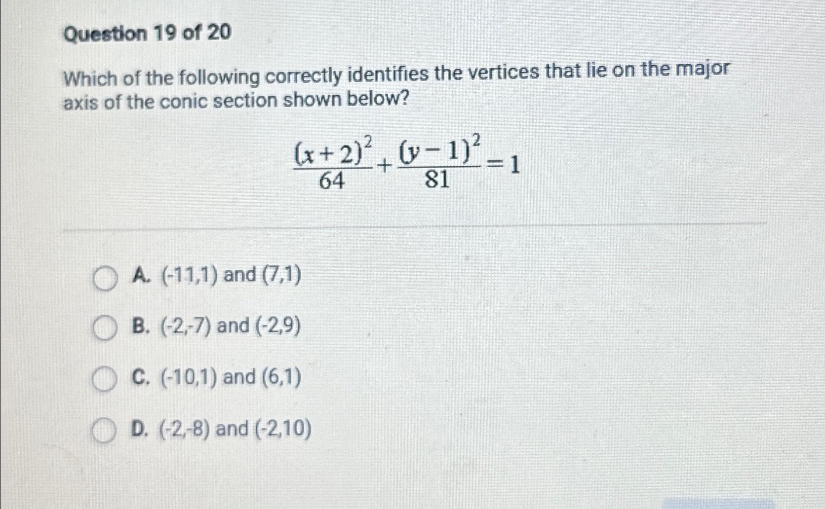 Solved Question 19 ﻿of 20Which of the following correctly | Chegg.com