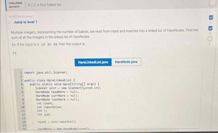 Solved Multiple integers, representing the number of babies, | Chegg.com