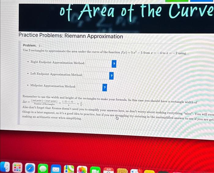 Solved Problems: Riemann Approximation 1 | Chegg.com