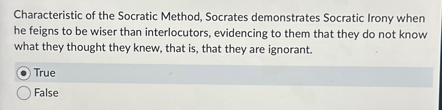 Solved Characteristic of the Socratic Method, Socrates | Chegg.com