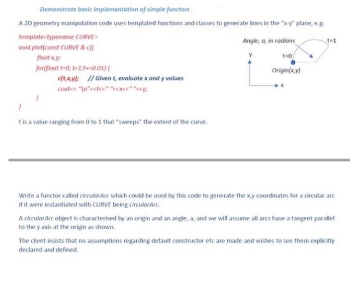 Solved Demonstrate basic implementation of simple functors A | Chegg.com Solved Demonstrate basic implementation of simple functors A | Chegg.com
