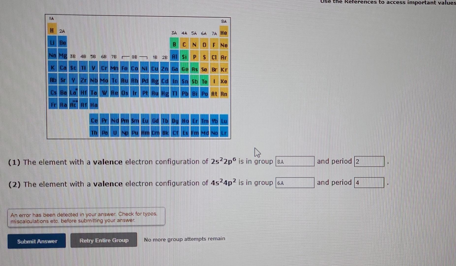 Solved (1) The element with a valence electron configuration | Chegg.com