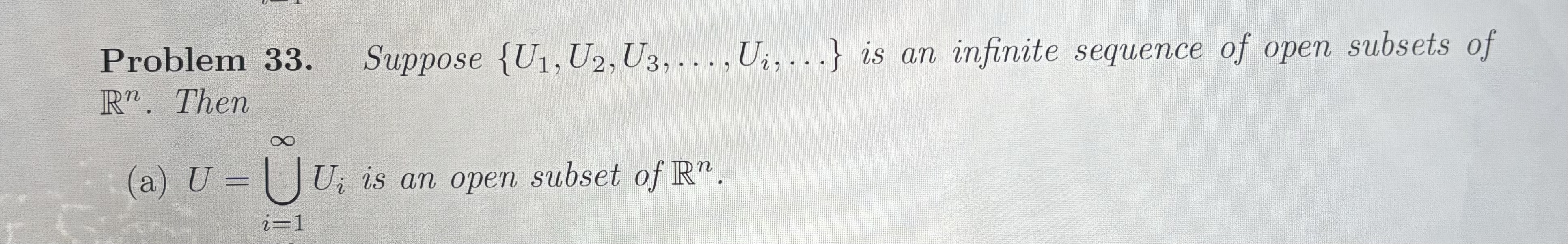 Solved Problem 33. ﻿Suppose {U1,U2,U3,dots,Ui,dots} ﻿is an | Chegg.com