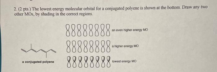Solved The lowest energy molecular orbital for a conjugated | Chegg.com