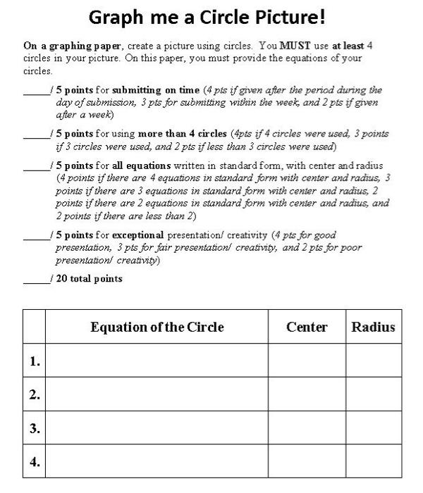 Solved Graph me a Circle Picture! On a graphing paper, | Chegg.com