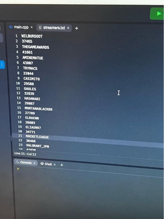 Solved I have to open streamer.txt file, then find the | Chegg.com