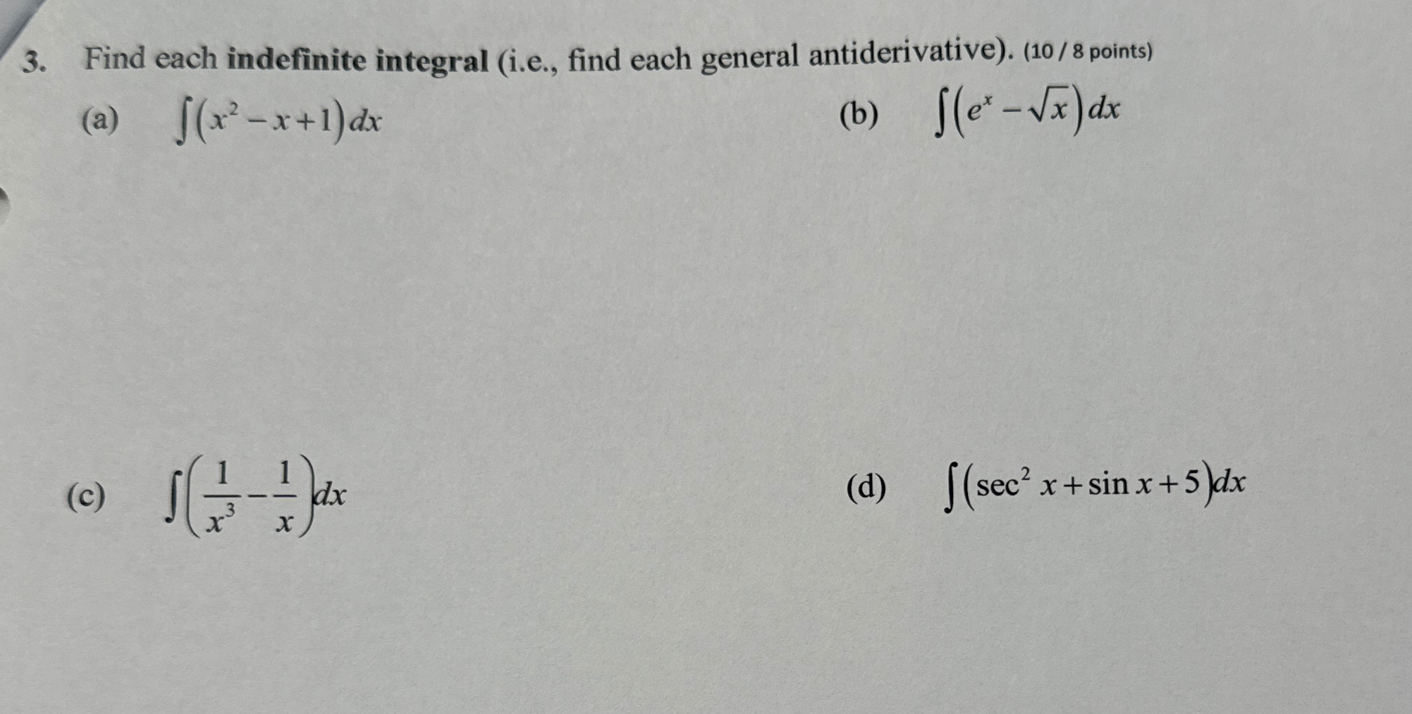Solved Find each indefinite integral (i.e., ﻿find each | Chegg.com