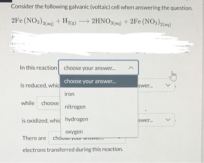 Solved Consider the following galvanic (voltaic) cell when | Chegg.com