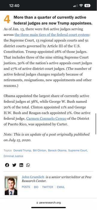 appointing federal judges BY JOHN GRAMLICH Donald | Chegg.com