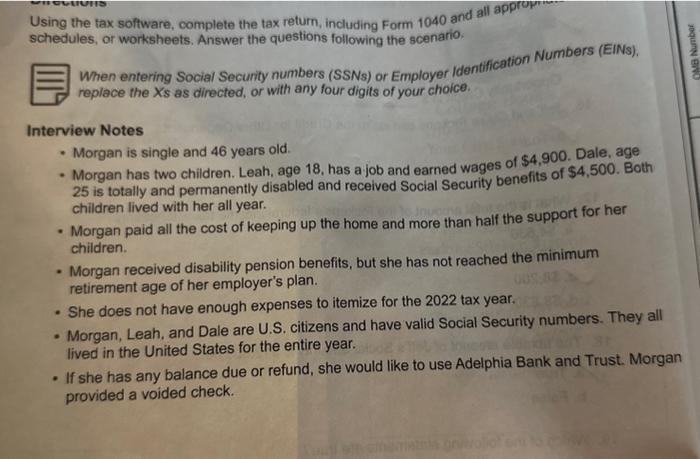 Solved Using the tax software, complete the tax return, | Chegg.com