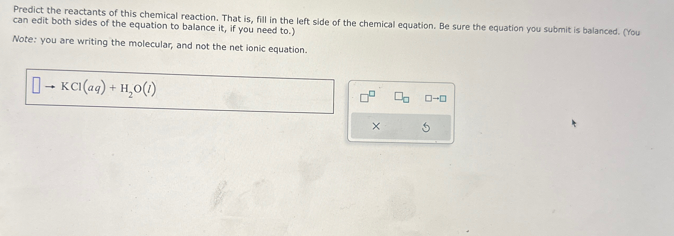 Solved Predict the reactants of this chemical reaction. That | Chegg.com