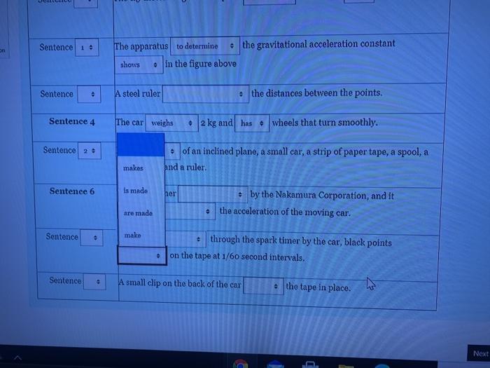 Solved Sentence 10 The apparatus to determine • the | Chegg.com