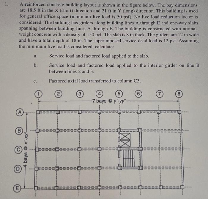 Solved 1. A reinforced concrete building layout is shown in | Chegg.com