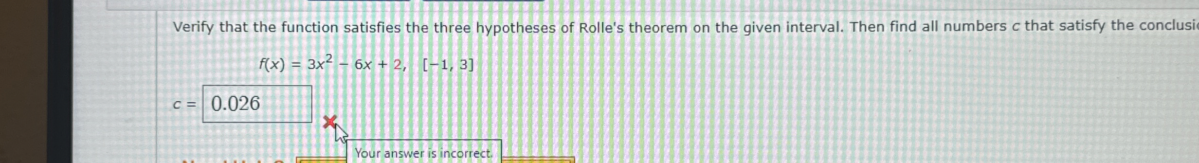 Solved Verify that the function satisfies the three | Chegg.com