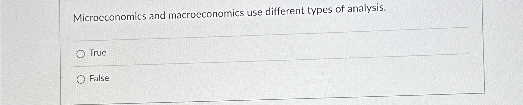 Solved Microeconomics and macroeconomics use different types | Chegg.com