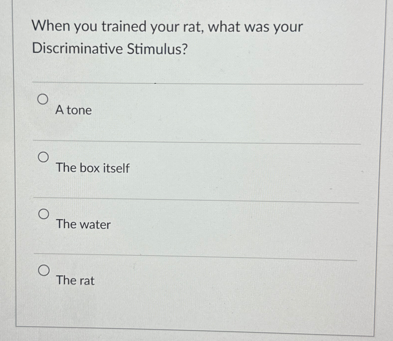 Solved When you trained your rat, what was your | Chegg.com
