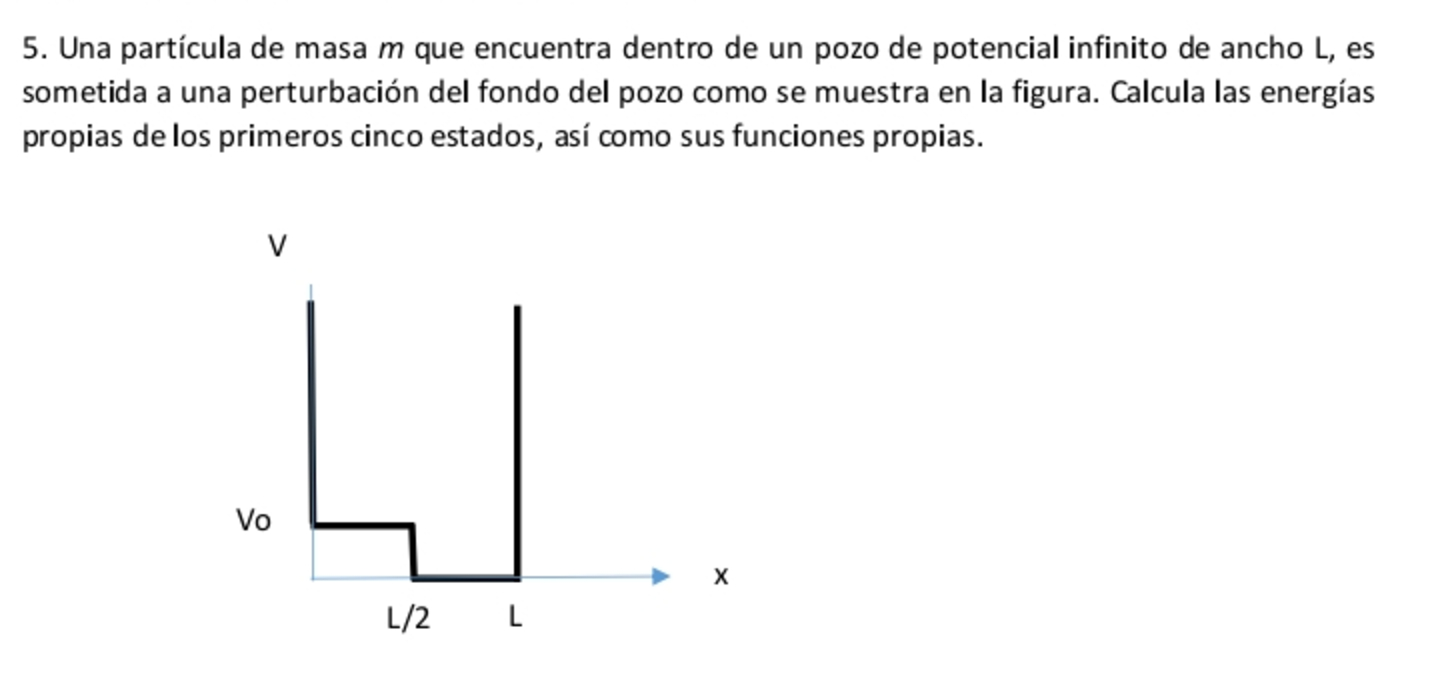 Solved 5. ﻿A particle of mass m located inside an infinite | Chegg.com