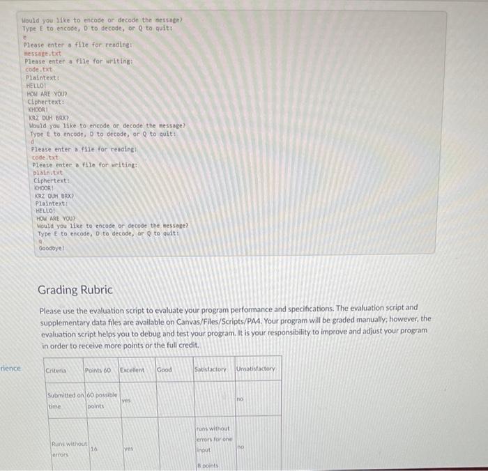 Solved in python language, use instructions/rubric to make | Chegg.com