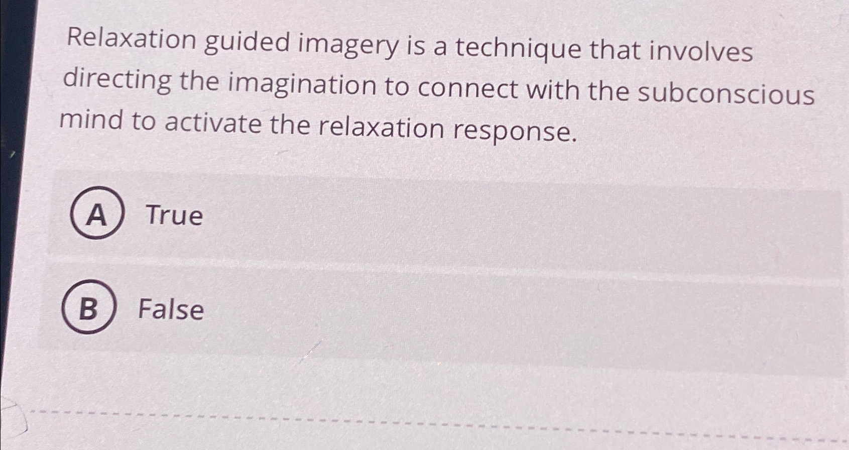 Solved Relaxation guided imagery is a technique that | Chegg.com