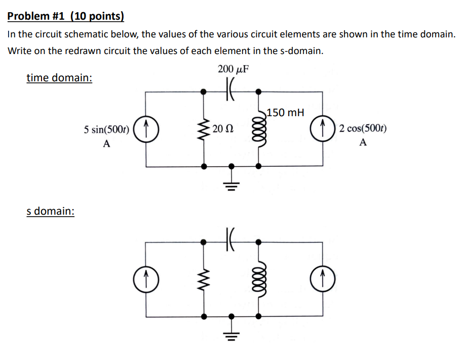 Solved Problem #1 (10 ﻿points) ﻿In the circuit schematic | Chegg.com