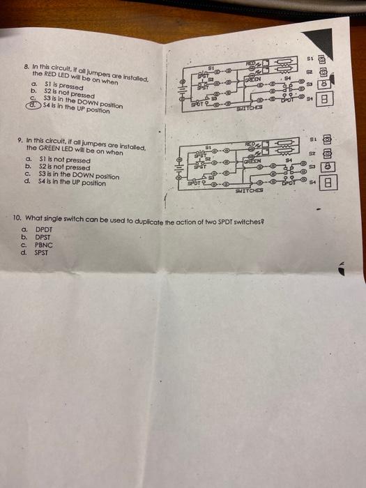 Solved UNIT TEST - Switches and Switching Concepts 1. Which | Chegg.com