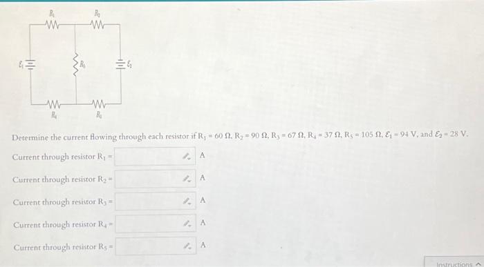 Solved Determine the current flowing through each resistor | Chegg.com