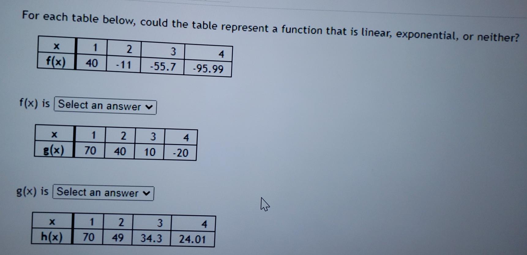 Solved For each table below, could the table represent a | Chegg.com
