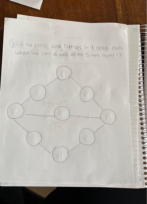 Solved Q Fill the circles using numbers 1−9 once each where | Chegg.com