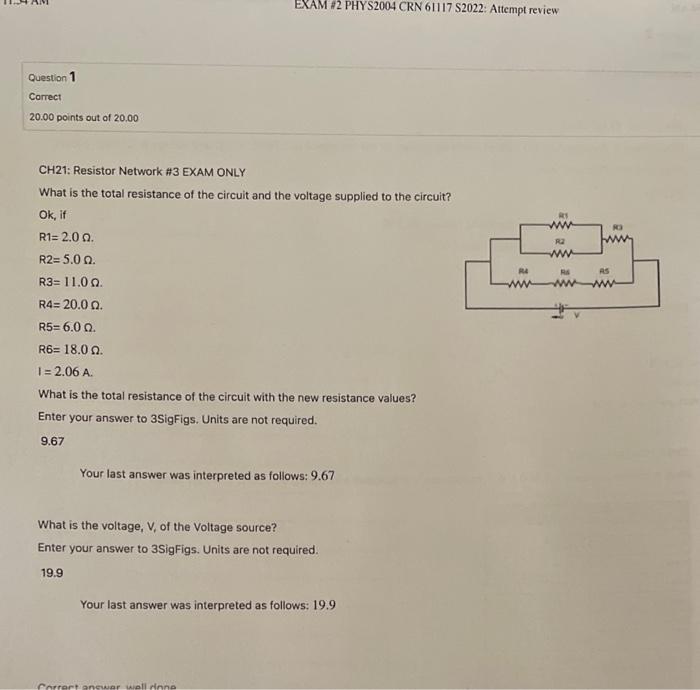 Solved EXAM #2 PHYS2004 CRN 61117 S2022: Attempt review | Chegg.com