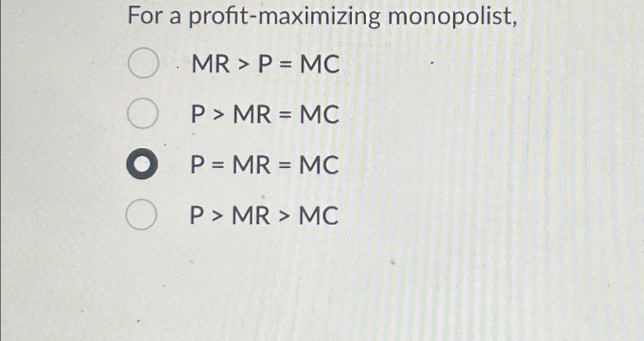 Solved For a profit-maximizing | Chegg.com