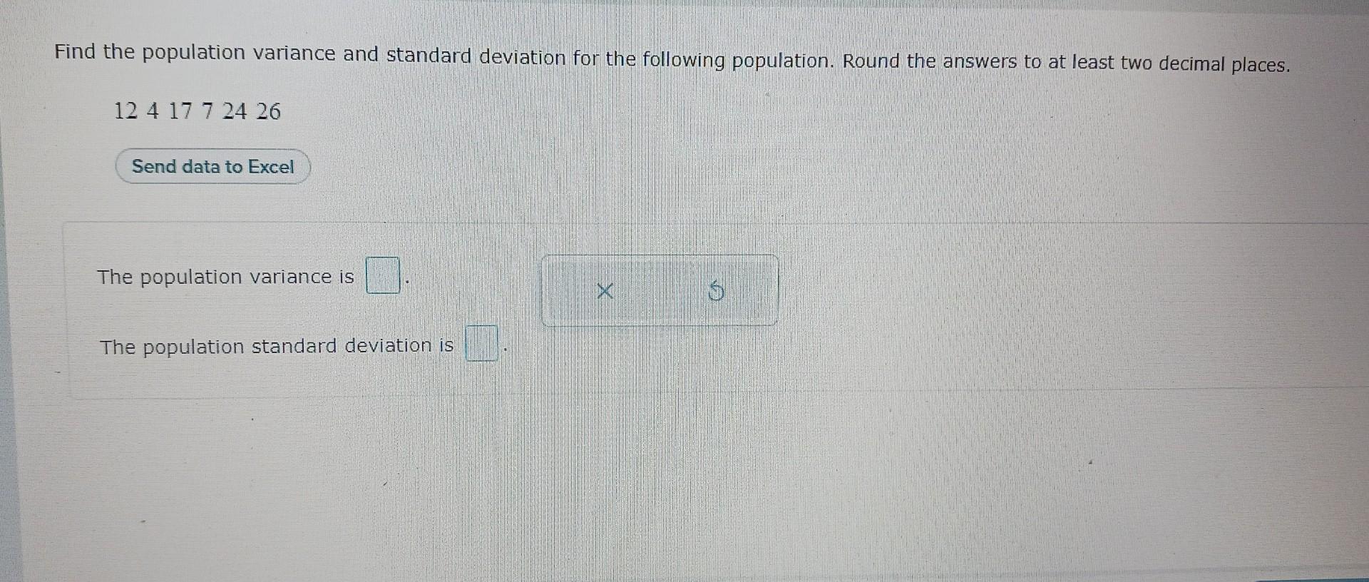 Solved Find the population variance and standard deviation | Chegg.com