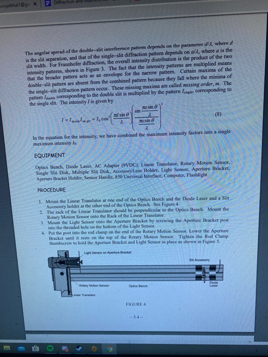 Solved what are some sources of error for this diffraction | Chegg.com