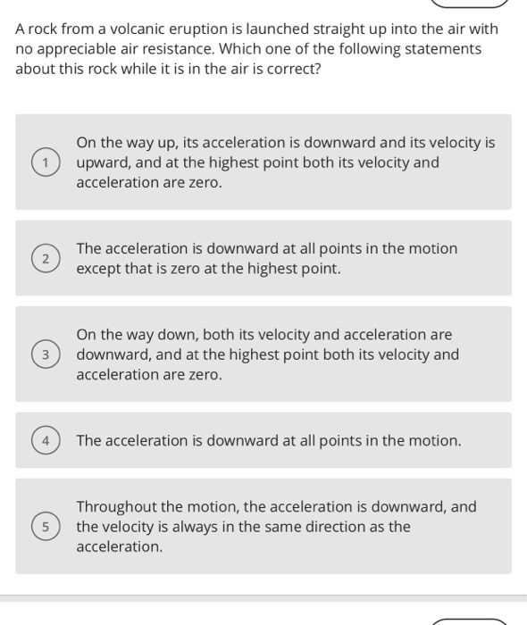 Solved A rock from a volcanic eruption is launched straight | Chegg.com