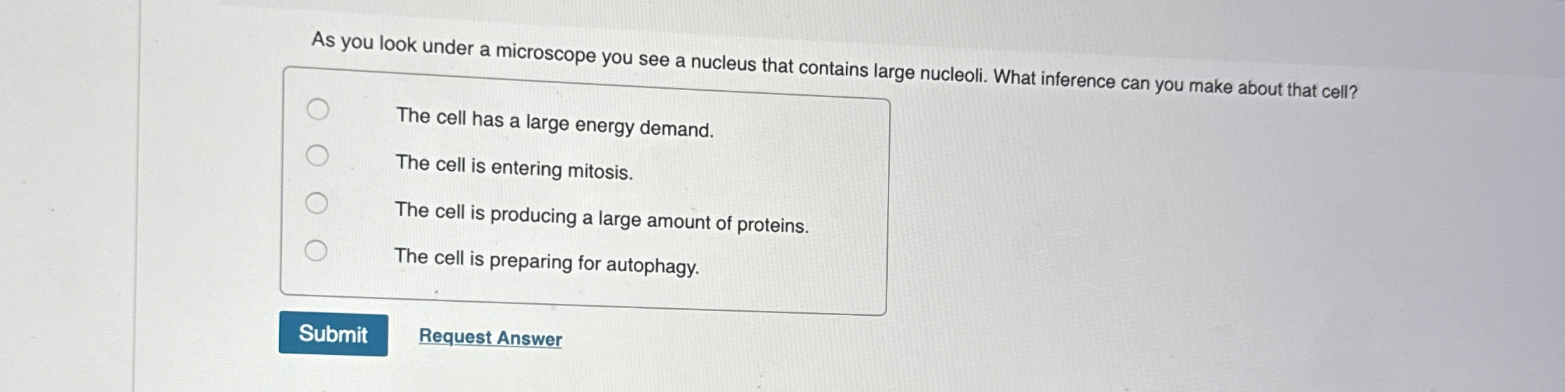 Solved As you look under a microscope you see a nucleus that | Chegg.com