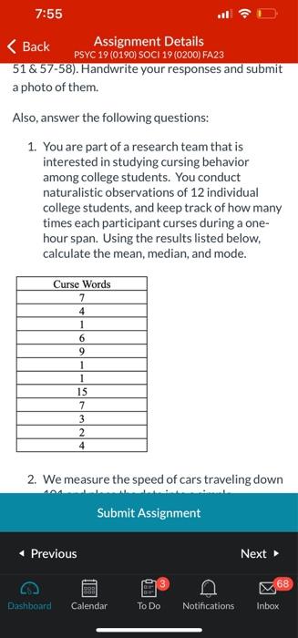Solved Back Assignment Details PSYC 19 (0190) SOCl | Chegg.com