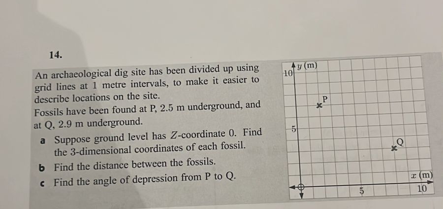 Solved An archaeological dig site has been divided up using | Chegg.com