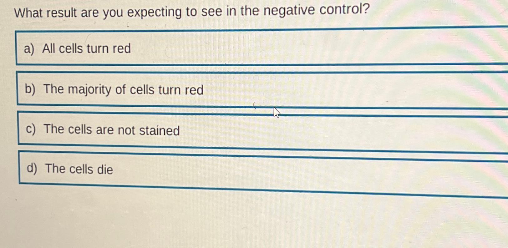 Solved What result are you expecting to see in the negative | Chegg.com