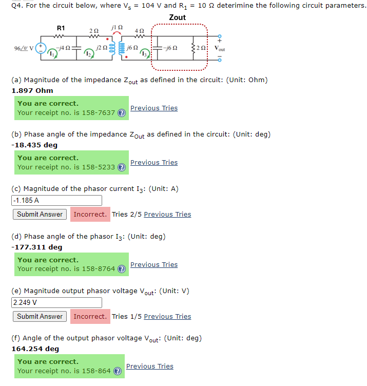 Solved by an EXPERT Q4. ﻿For the circuit below, where Vs=104V ﻿and | Chegg.com