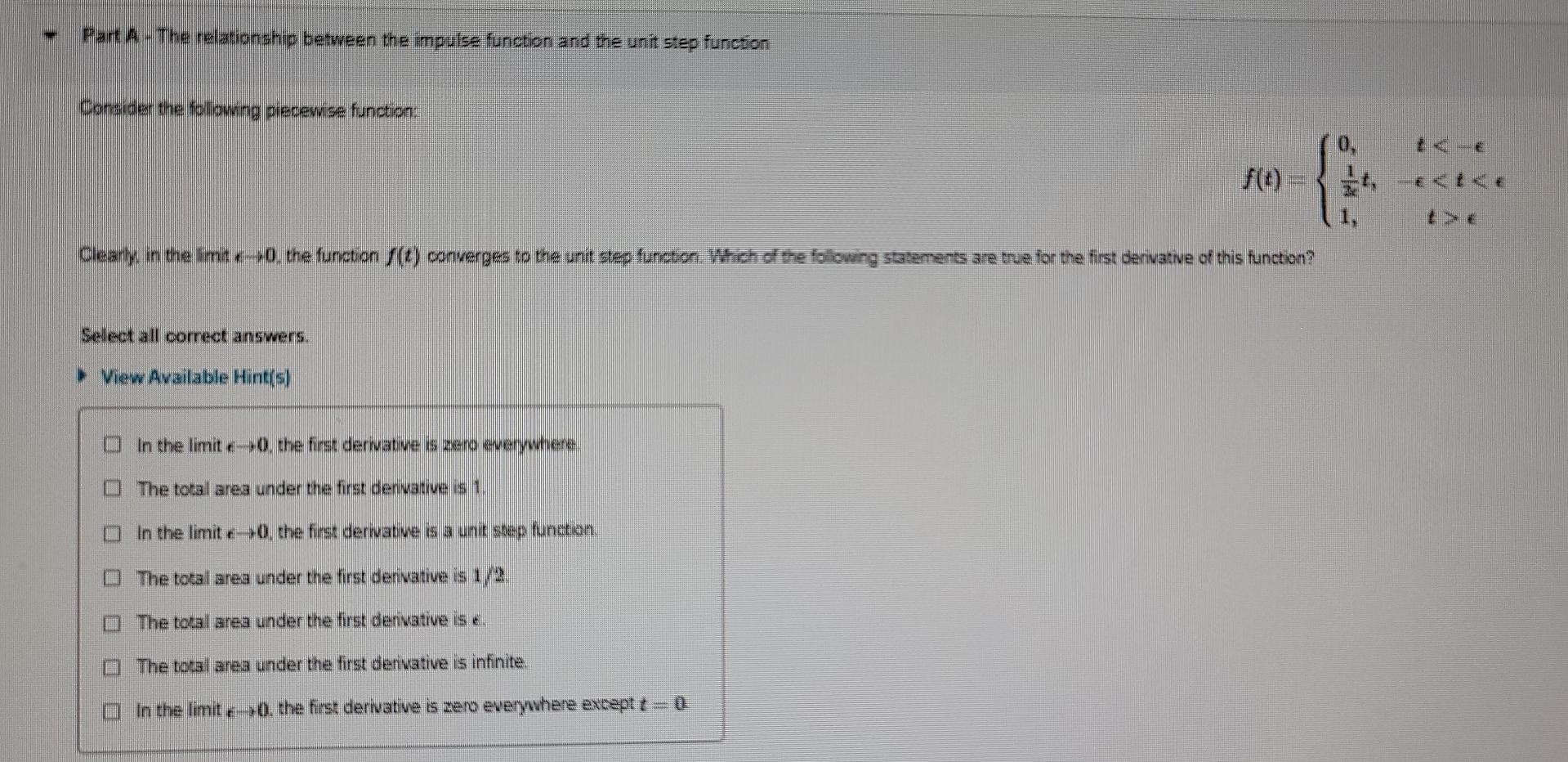 Solved Part A The relationship between the impulse function | Chegg.com