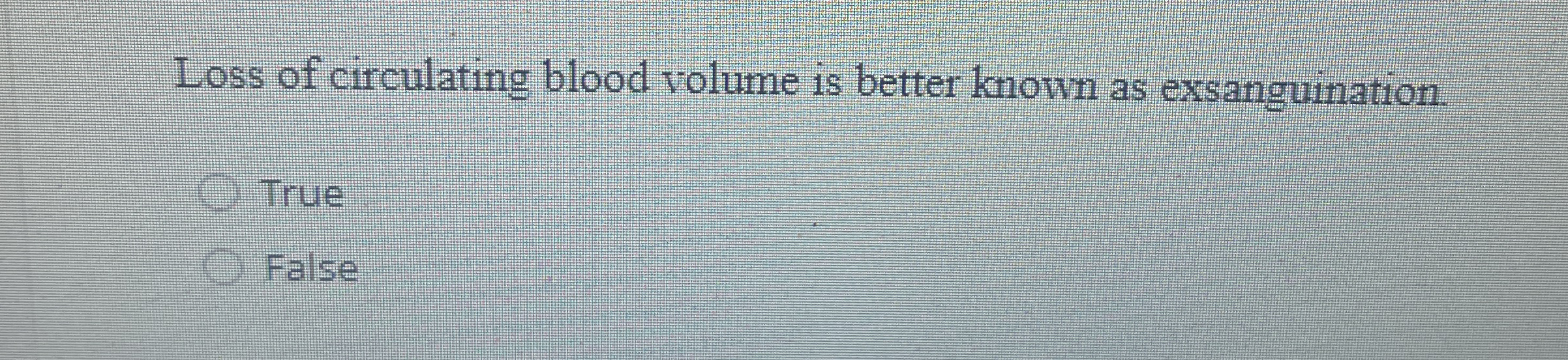 Loss of circulating blood volume is better known as | Chegg.com