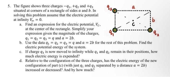 Solved The figure shows three charges −q1,+q2 and +q3 | Chegg.com
