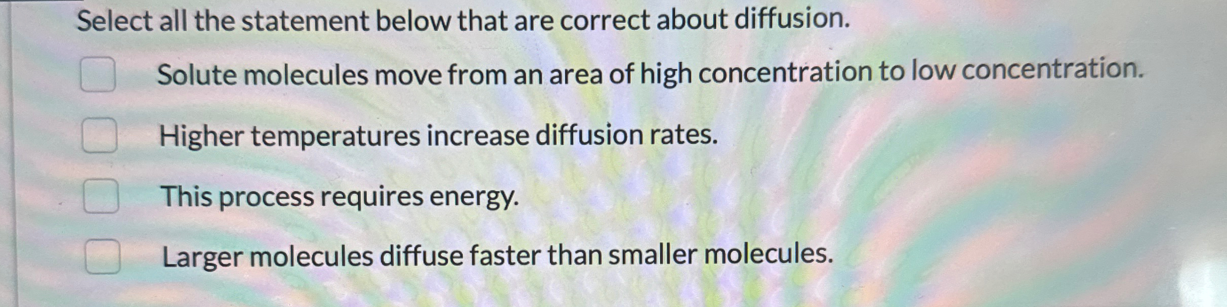 Solved Select all the statement below that are correct about | Chegg.com