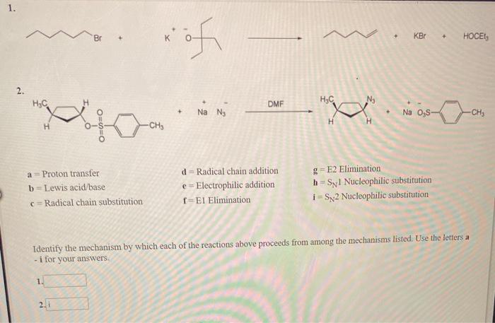 Solved Identify the mechanism by which each of the reactions | Chegg.com
