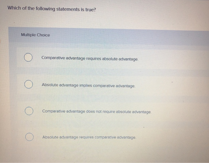 Solved Which of the following statements is true? Multiple | Chegg.com