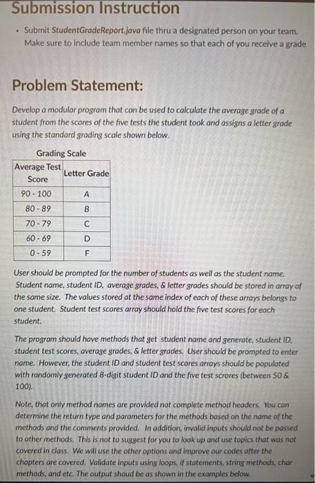 Solved Submission Instruction - Submit | Chegg.com